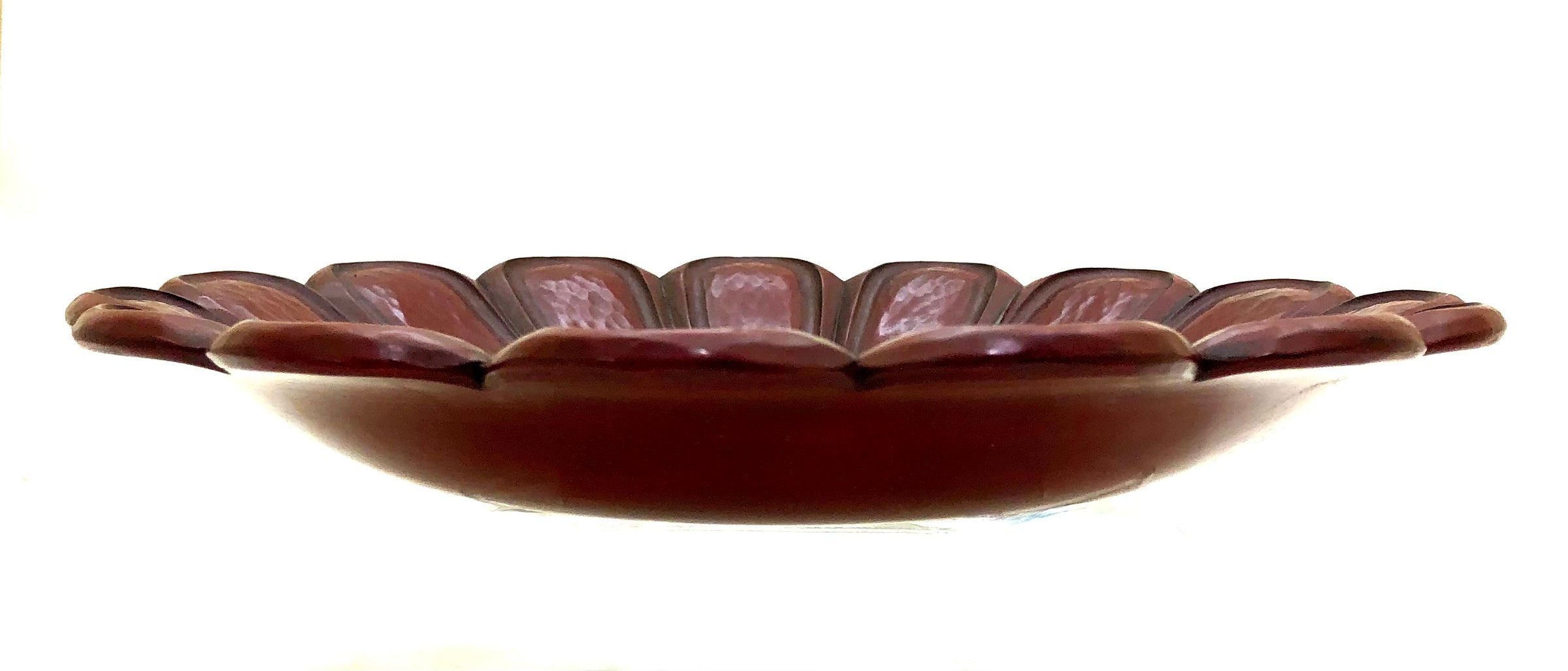 Antique Japanese Kamakura-Bori Lacquer Flower Tray with Antique Rosewo