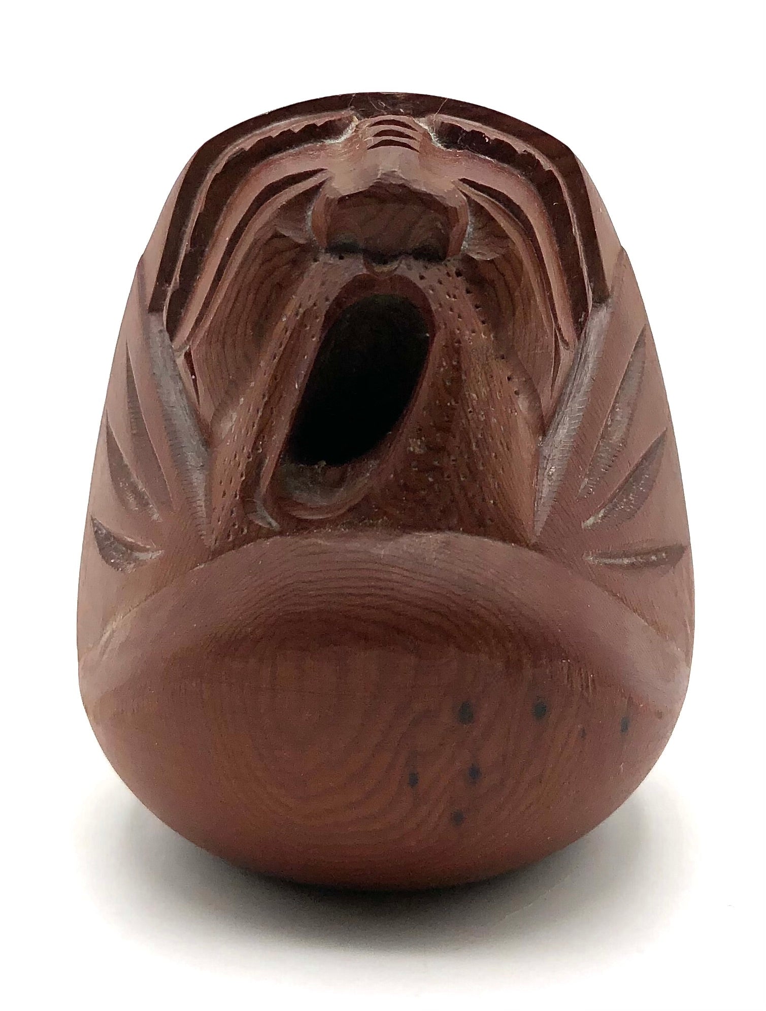 Antique Wood Akubi, Daruma Yawning Carving | Shaka Akubi - アクビ