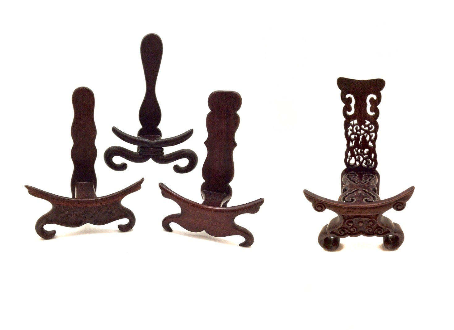 Antique Chinese Rosewood Display Stand Set | Vintage Chinoiserie Stand