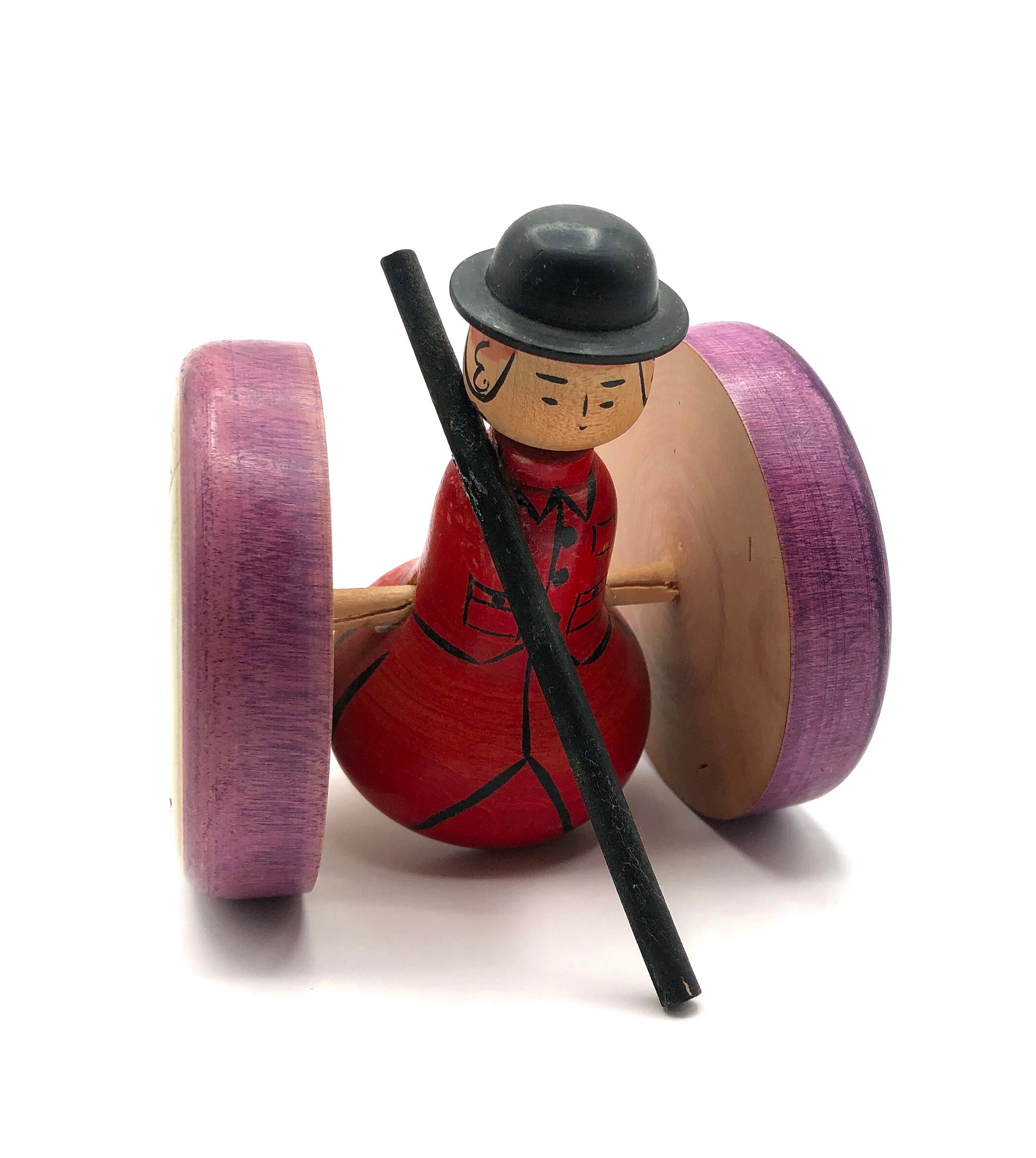 Vintage Japanese Tougatta Fukuguruma (Fortunę Car) | Wheel Pull Toy by