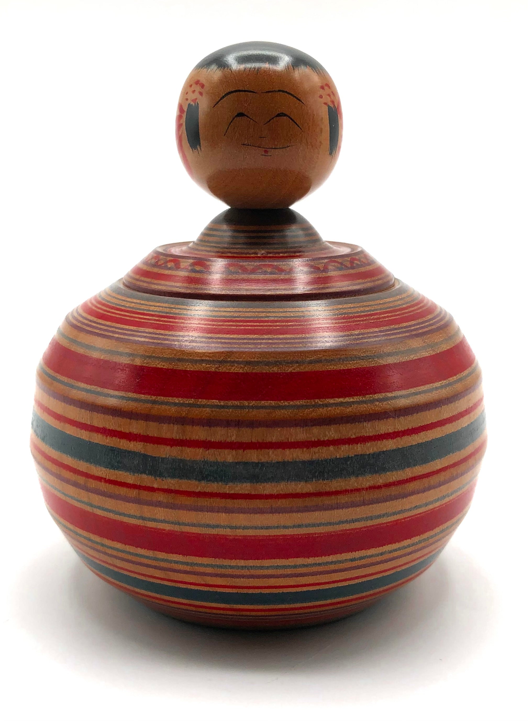 Japanese Traditional Zao Ejiko Kokeshi with Eleven Miniature “mame-omo