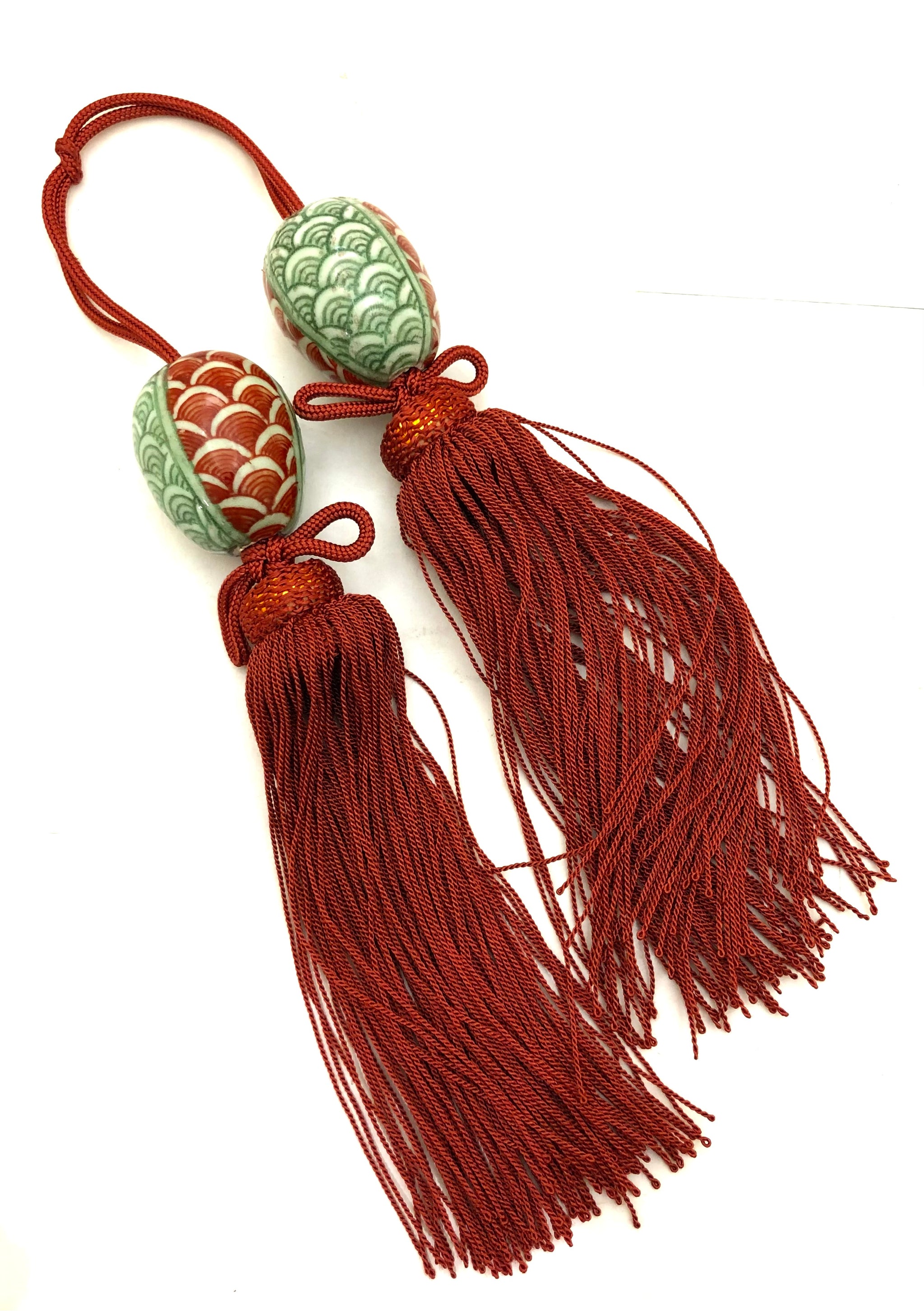 Japanese Vintage Kutani Scroll Weights | Fuchin