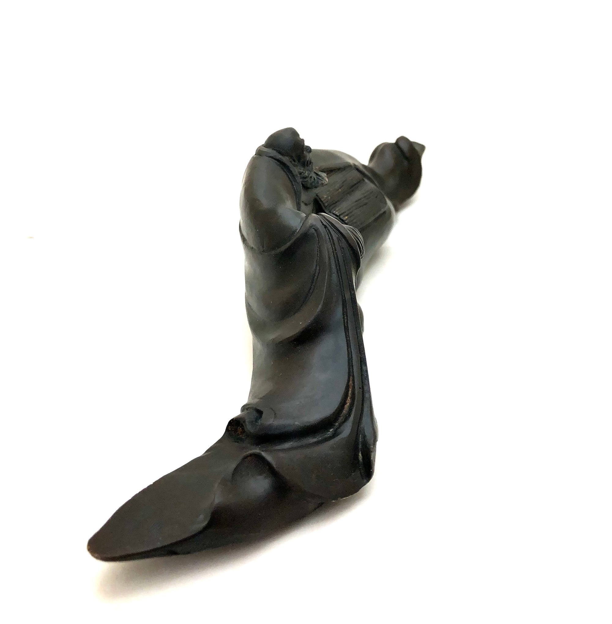 Vintage Chinese Bronze Scroll Weight of the Immortal Bodhidharma (Daru
