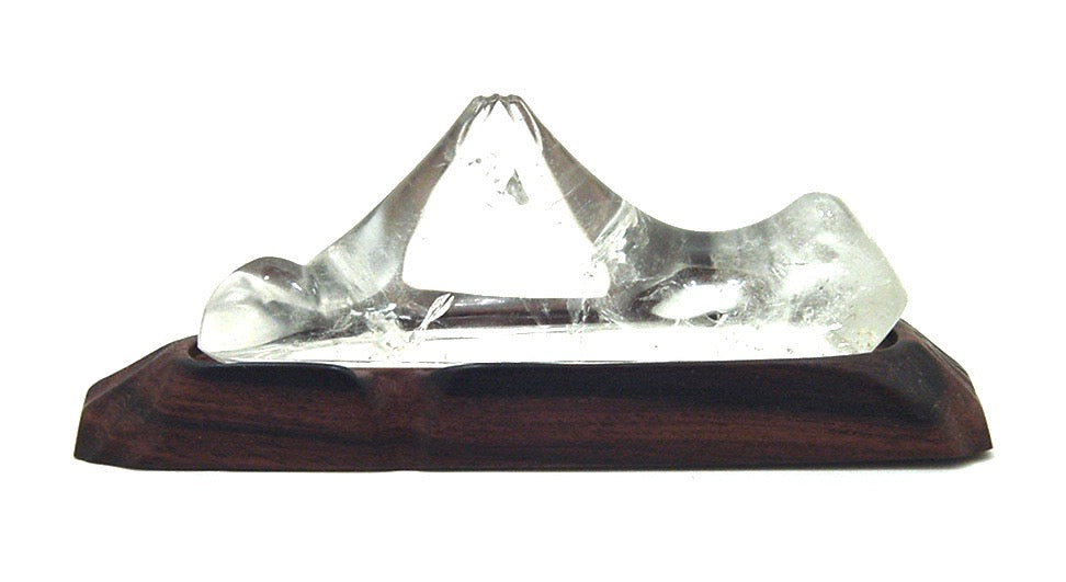 Carved, Vintage Japanese Crystal Brush Rest in the Form of Mt. Fuji on