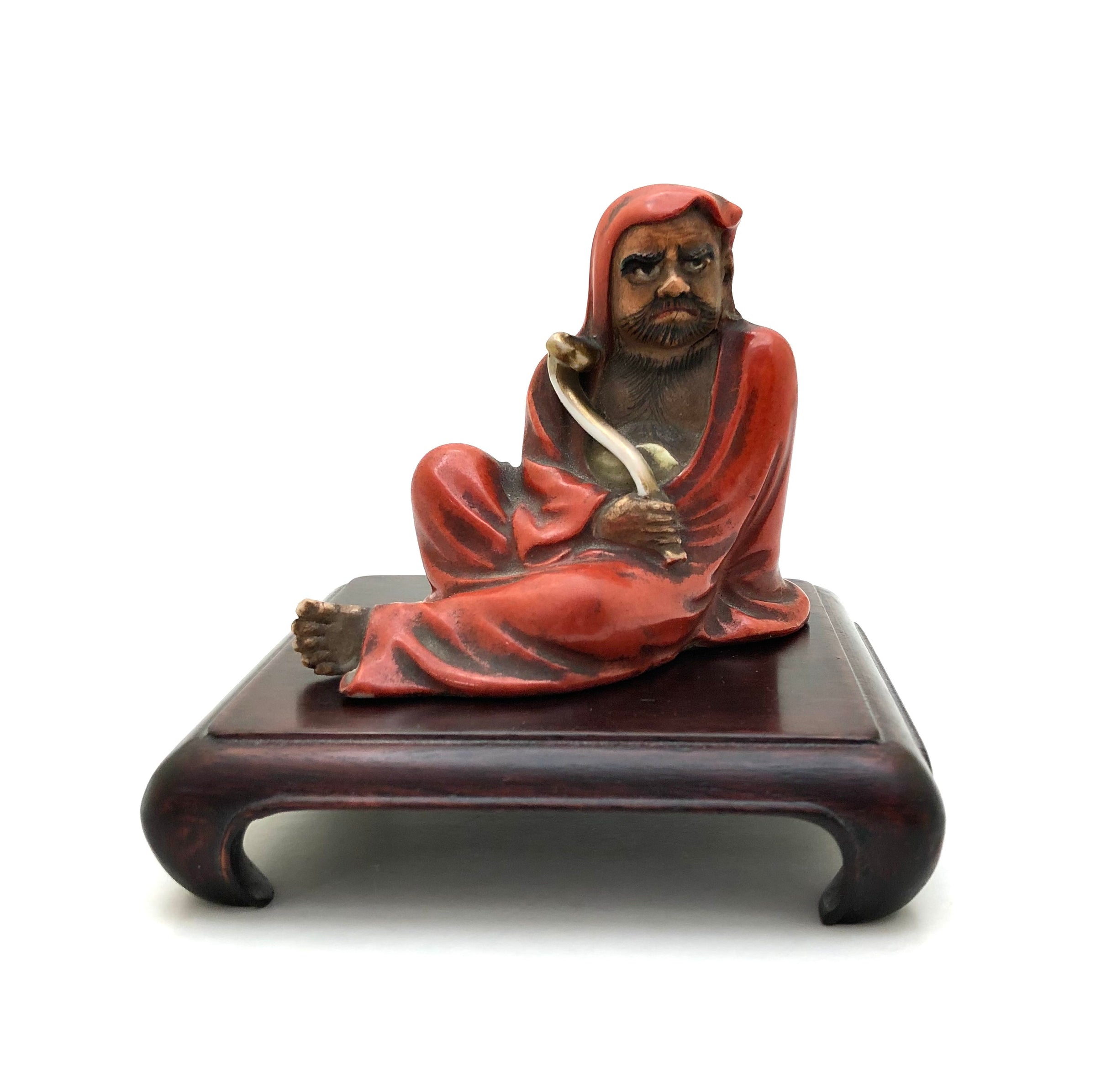 Japanese Kutani Yaki Figure of Reclining Daruma